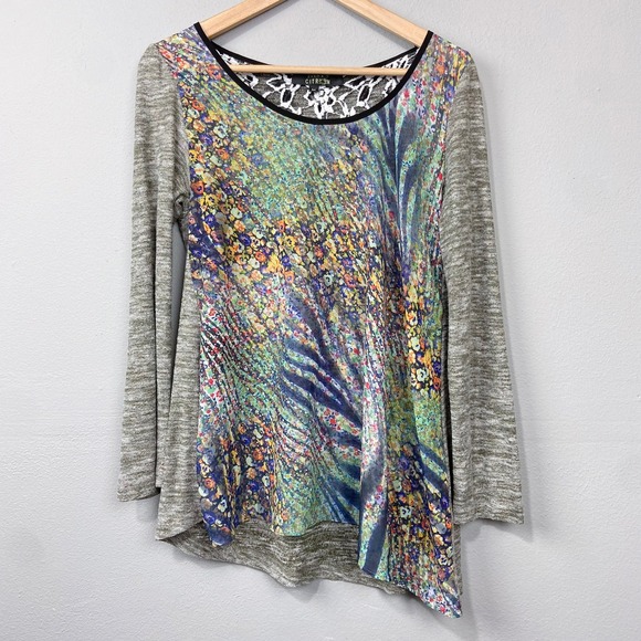 Poeme by Citron | Tops | Poeme By Citron Multicolor Floral Print Long ...